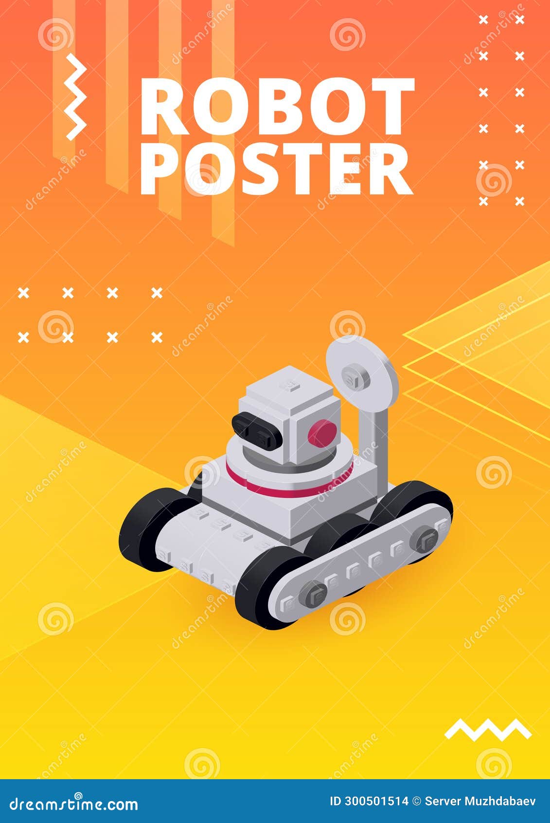 Rover Robot Poster for Print and Design. Vector Illustration. Stock ...