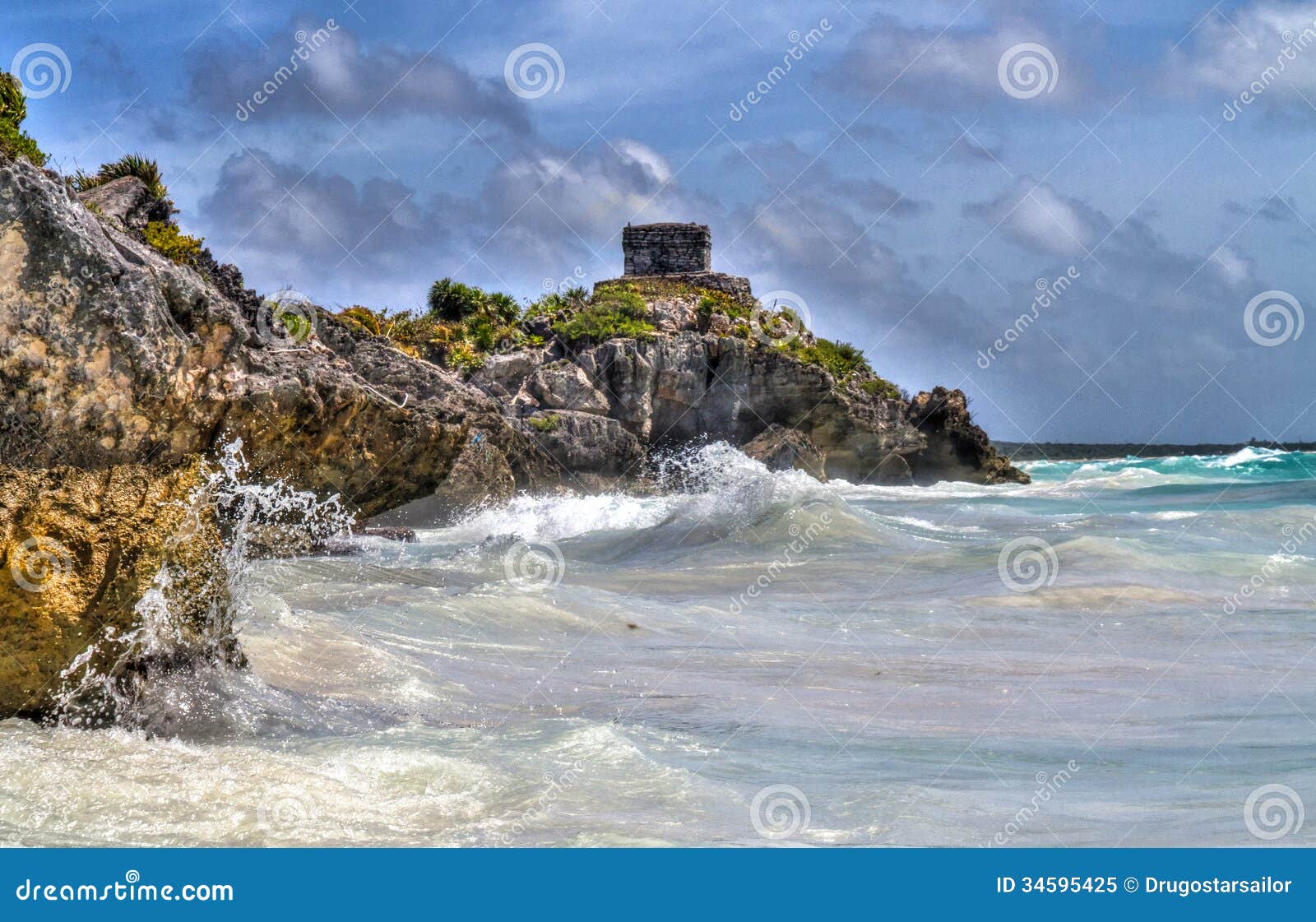 : Rovina Maya a Tulum, Messico Immagine Stock - Immagine di coltura ...