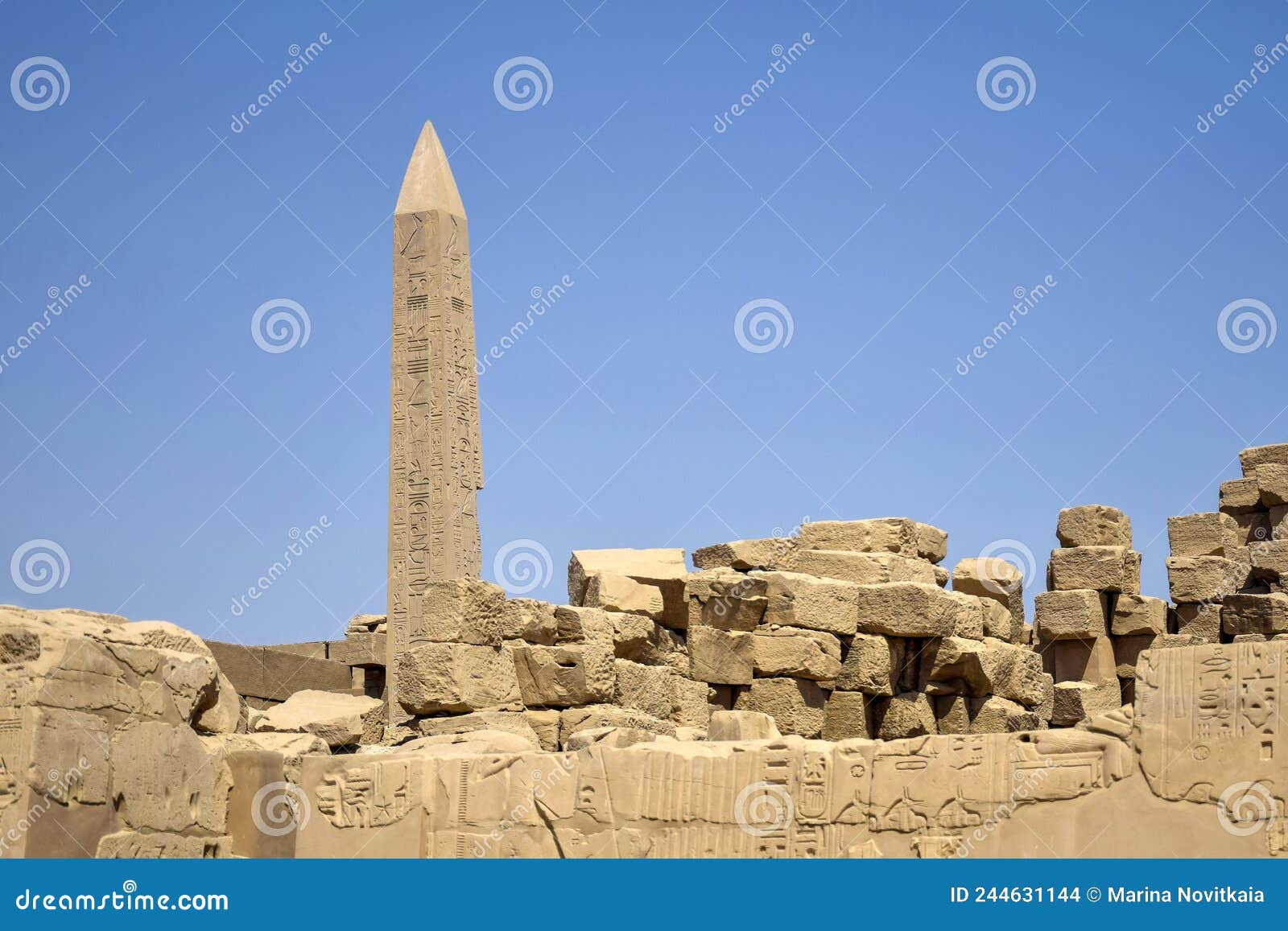 Rovine Del Tempio Di Karnak Con Statue Sculture E Pilastri Intagliate ... Rovine Del Tempio Di Karnak Con Statue Sculture E Pilastri Intagliate ...