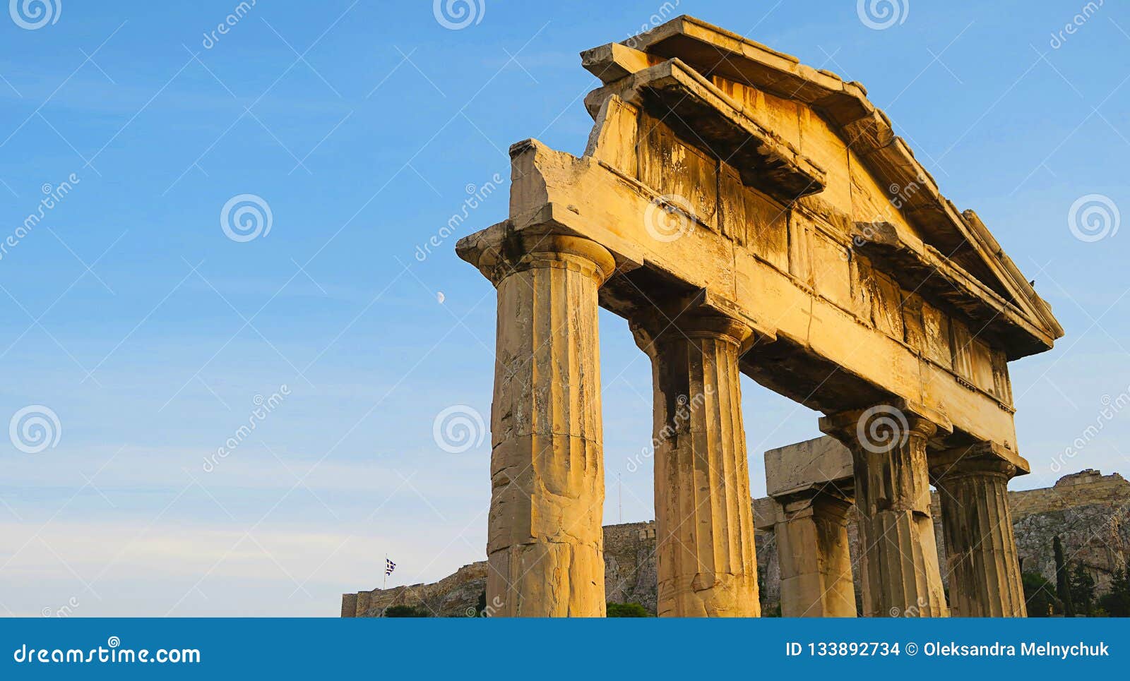 Rovine Delle Colonne Greche Antiche a Atene Fotografia Stock - Immagine ...