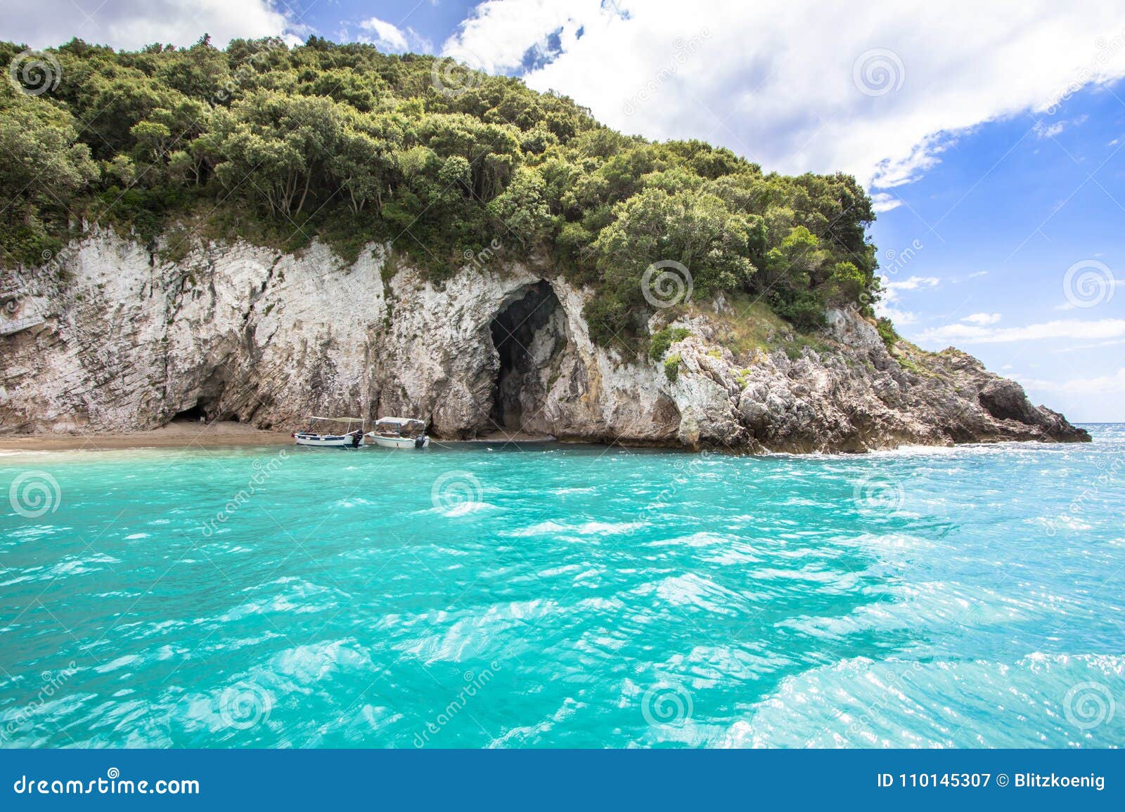 Rovinia Beach, Corfu, Greece Stock Image - Image of ocean, rock: 110145307