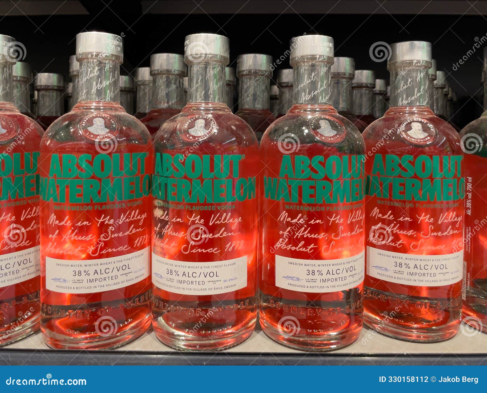 Row of Absolut Watermelon Vodka Bottles Editorial Photography - Image ...
