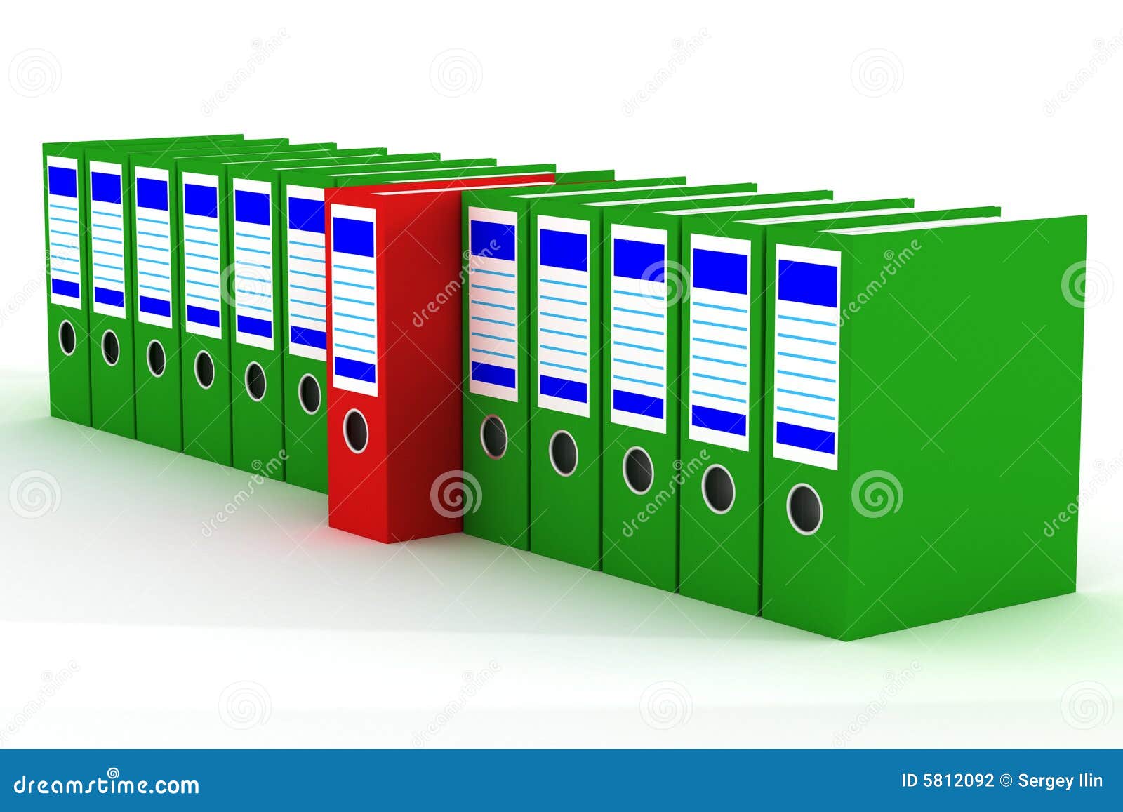 Row of Accounting Folders on a White Background. Stock Illustration ...
