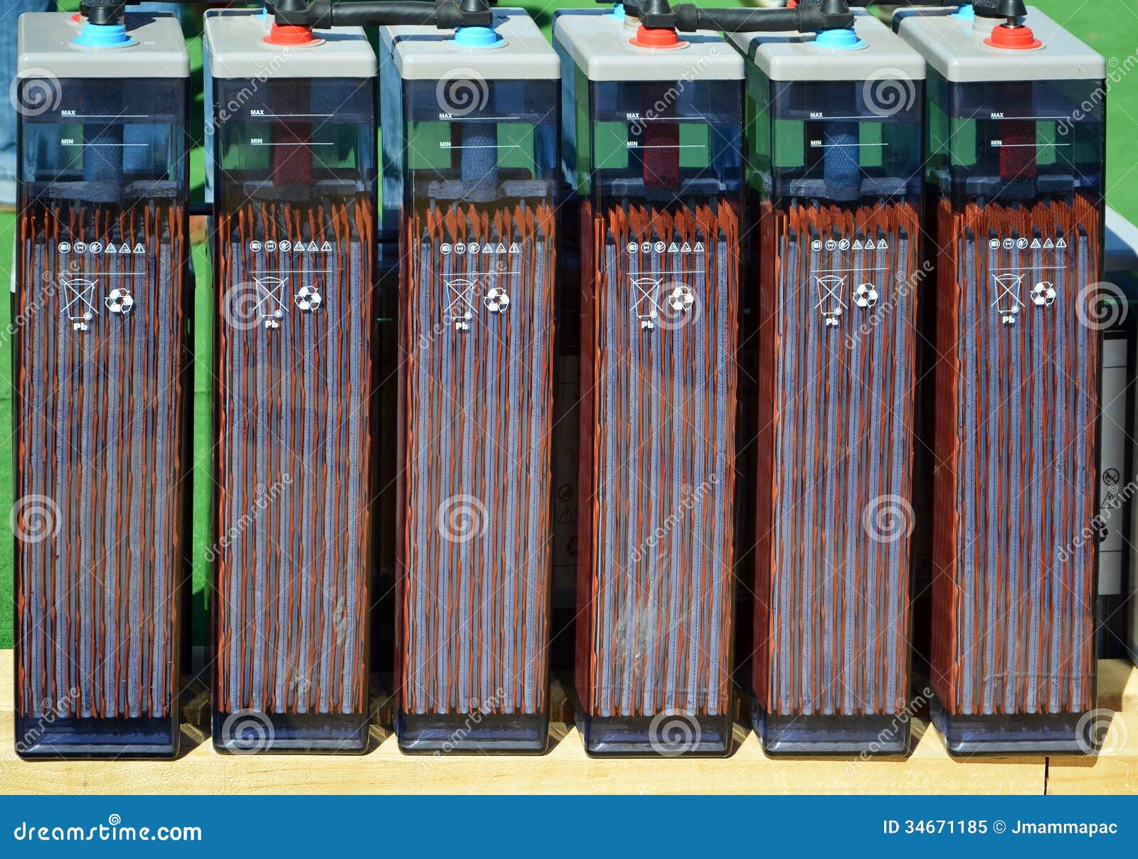 Row of accumulators stock image. Image of electricity - 34671185
