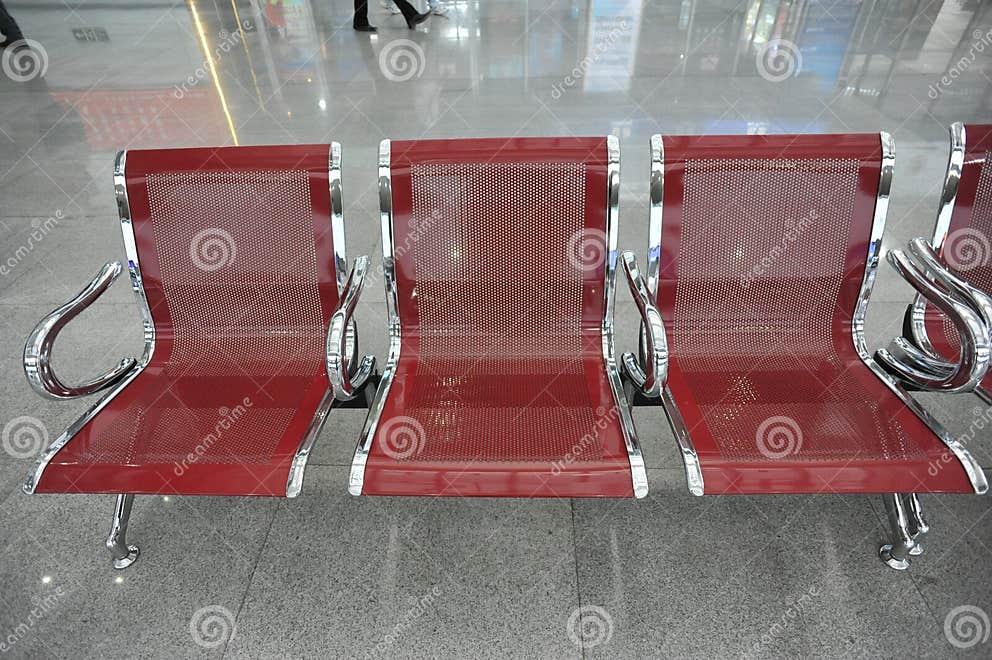 Row of airport seats stock photo. Image of interior, metal - 22328054