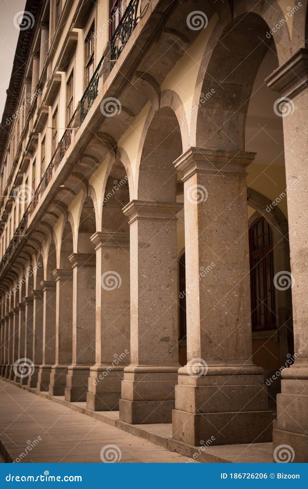 Row of arched columns stock photo. Image of decoration - 186726206