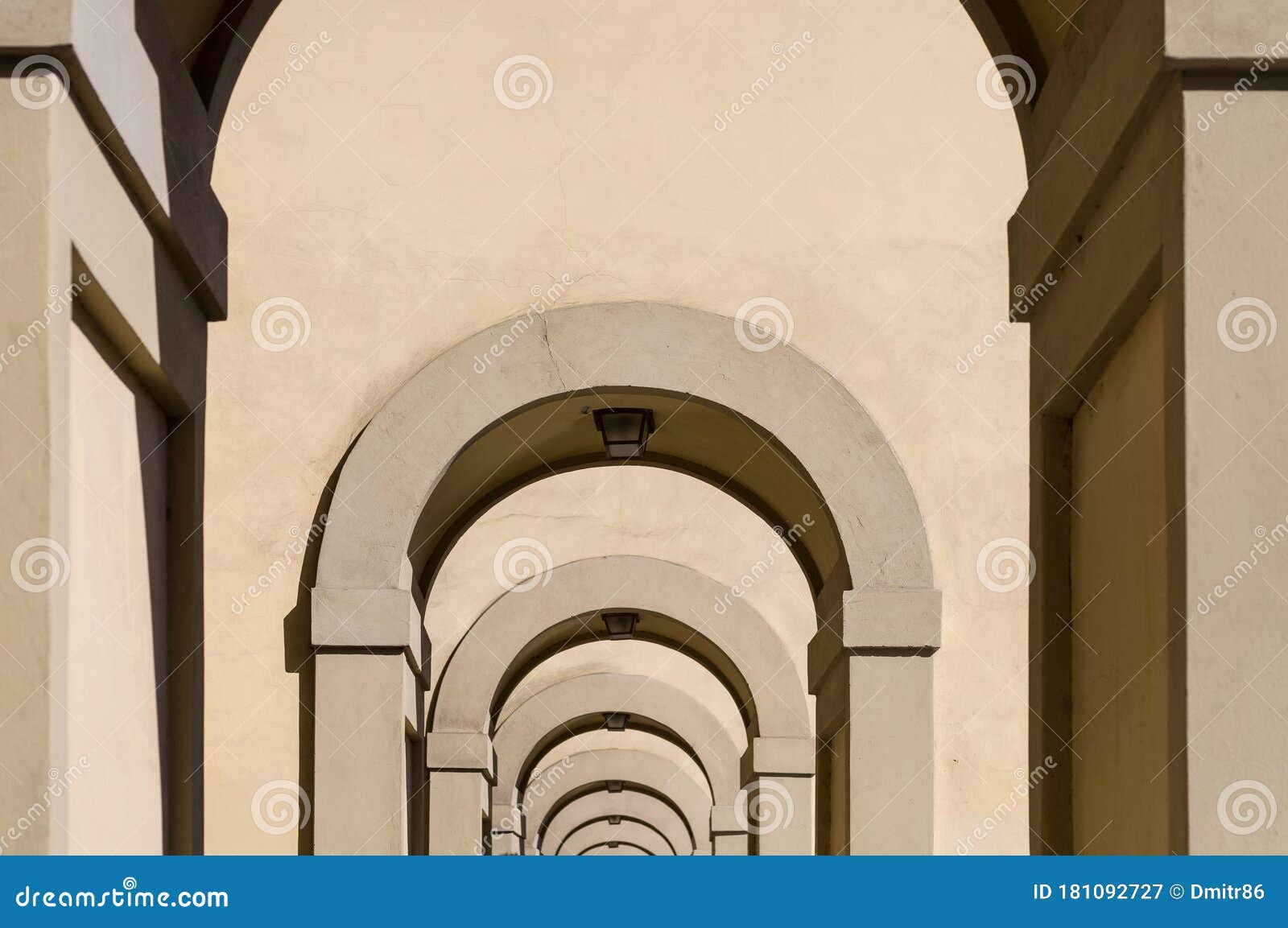 Row of the Arches in Florence, Italy Stock Image - Image of historic ...