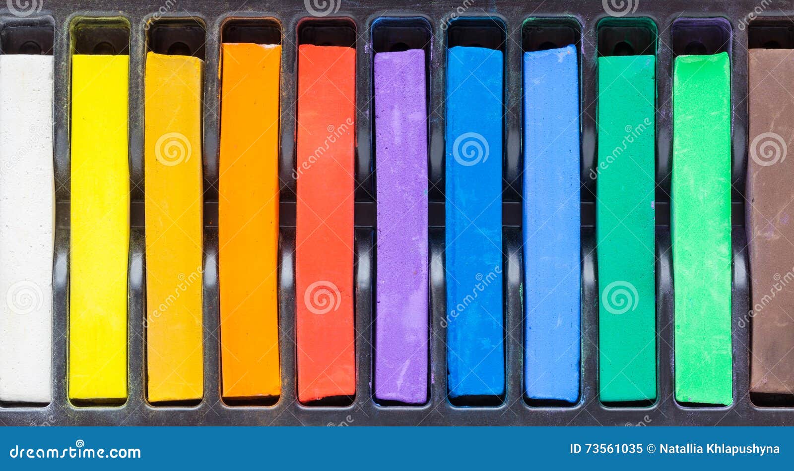 Row of Artistic Watercolor or Pastel Crayons. Stock Image - Image of ...