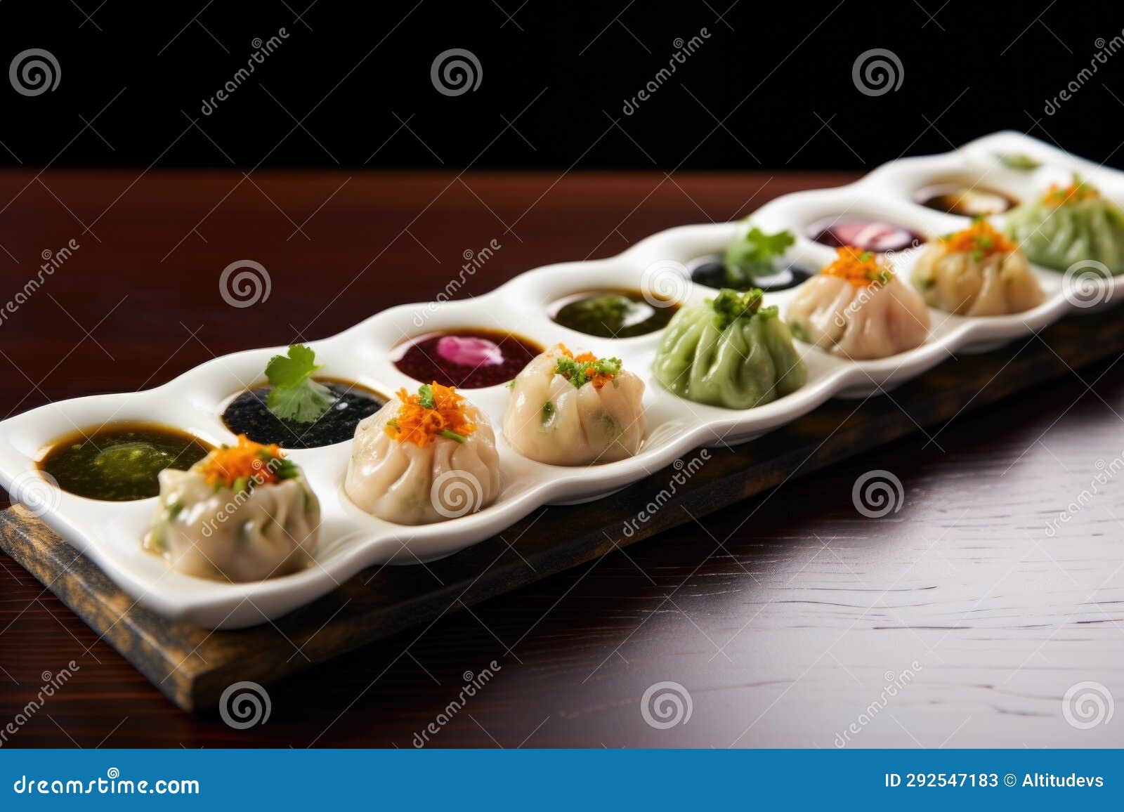 A Row of Assorted Dumplings Stock Image - Image of chinese, cuisine ...