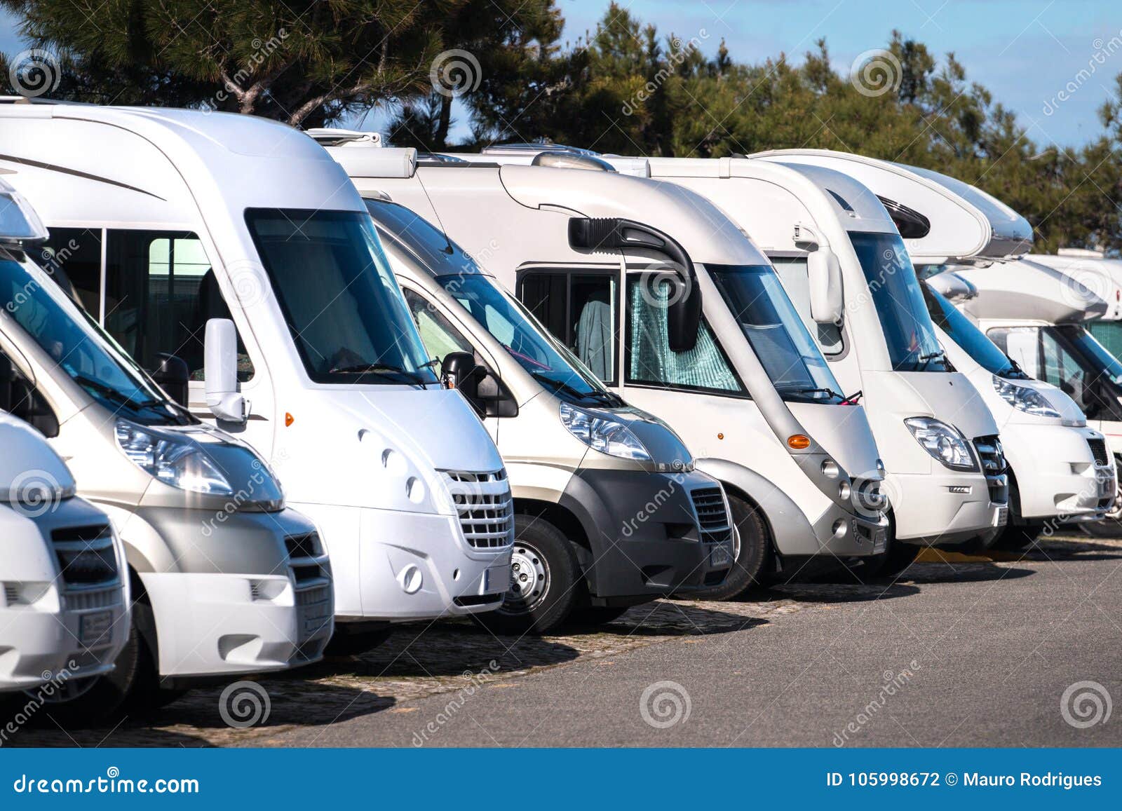 Row of auto caravans stock photo. Image of automobile - 105998672