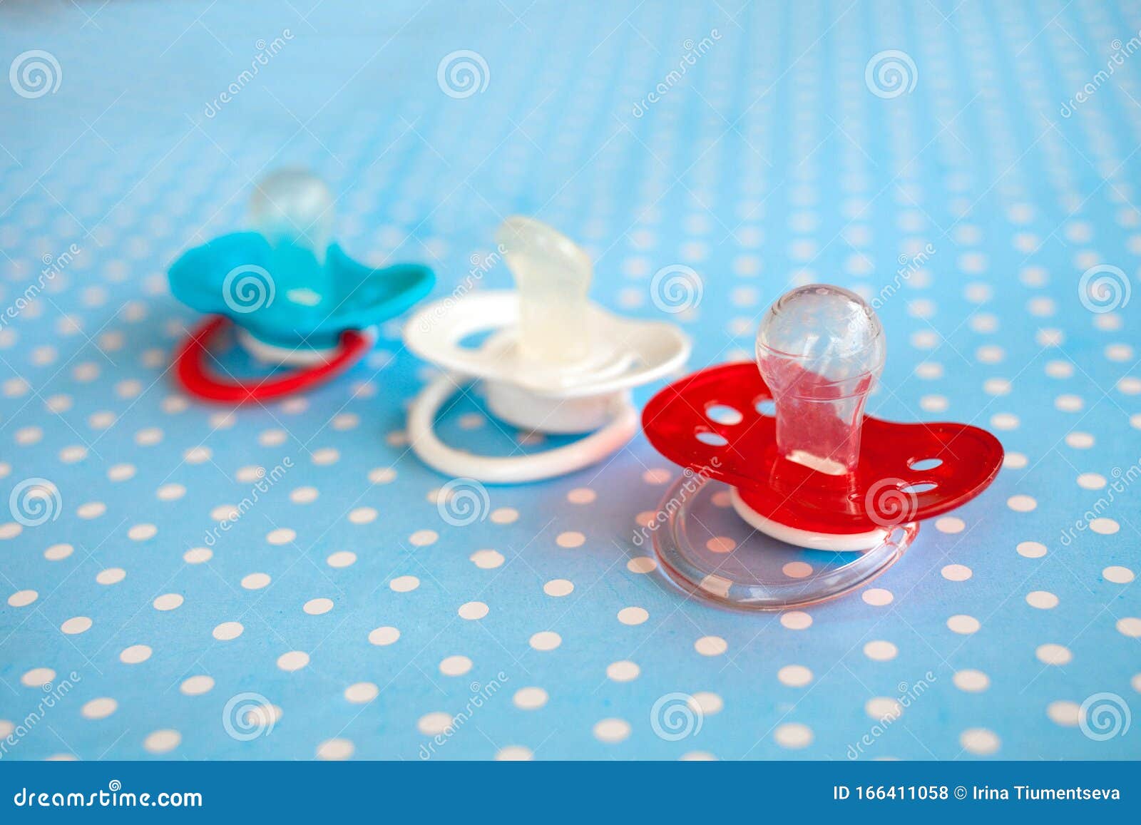 Row of Babies Silicone Dummies Pacifier Stock Photo - Image of ...