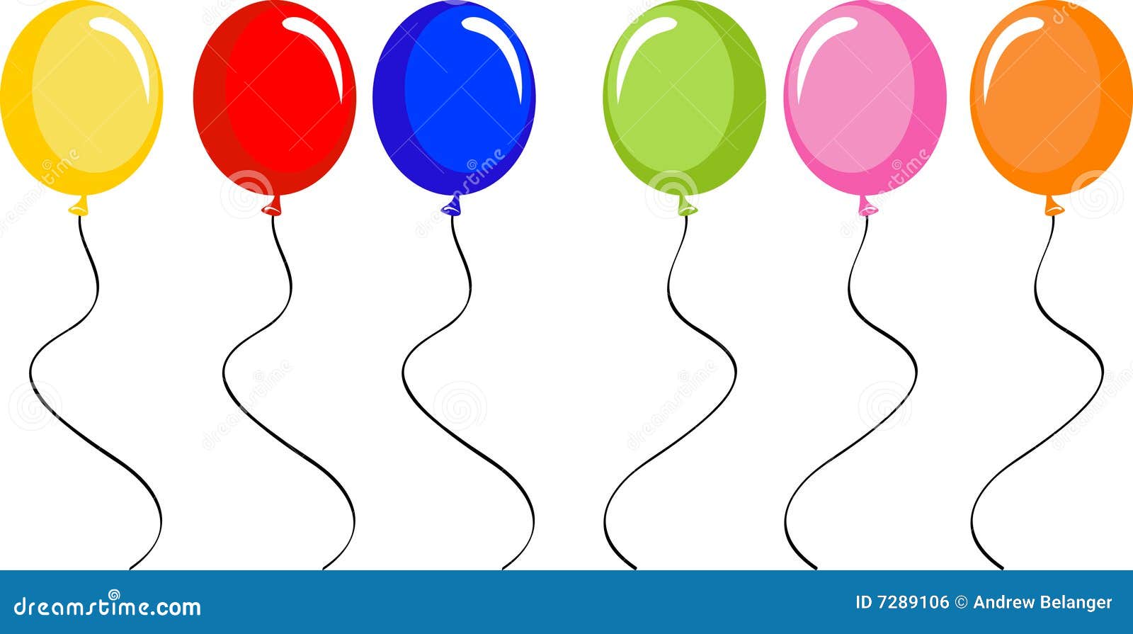 Row of Balloons stock illustration. Illustration of string - 7289106