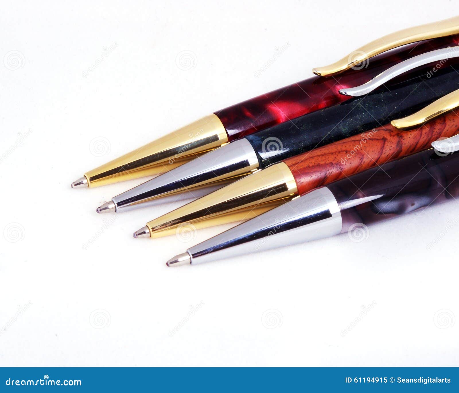 Row of Ballpoint Pens stock image. Image of drawing, clip - 61194915