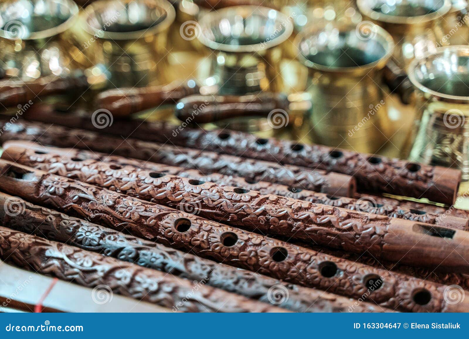 Row of Bansuri, Traditional Flute Instrument from India Stock Image ...