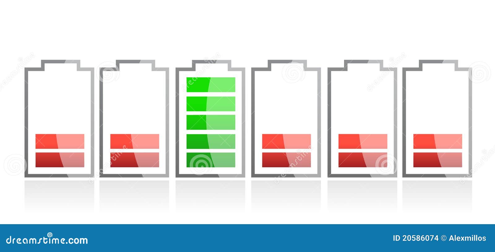 Row of Batteries Illustration Stock Illustration - Illustration of ...