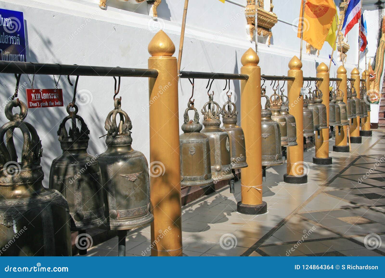 A row of bells stock photo. Image of cast, temple, chiang - 124864364