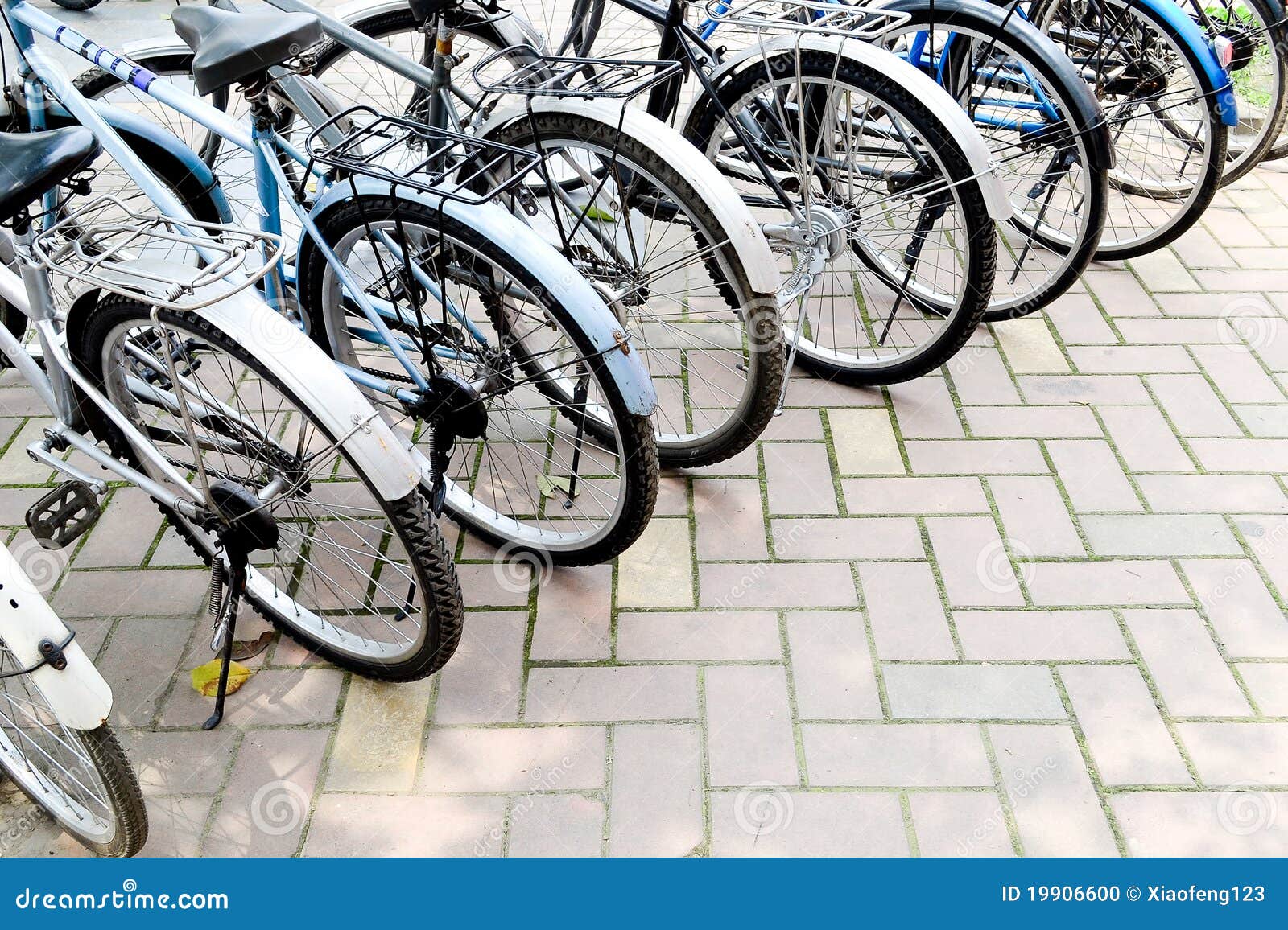 Row of bicycles stock photo. Image of chain, parked, parking - 19906600