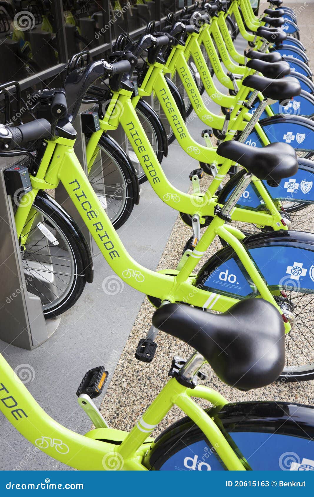 Row of the bikes for rent editorial stock photo. Image of architecture ...