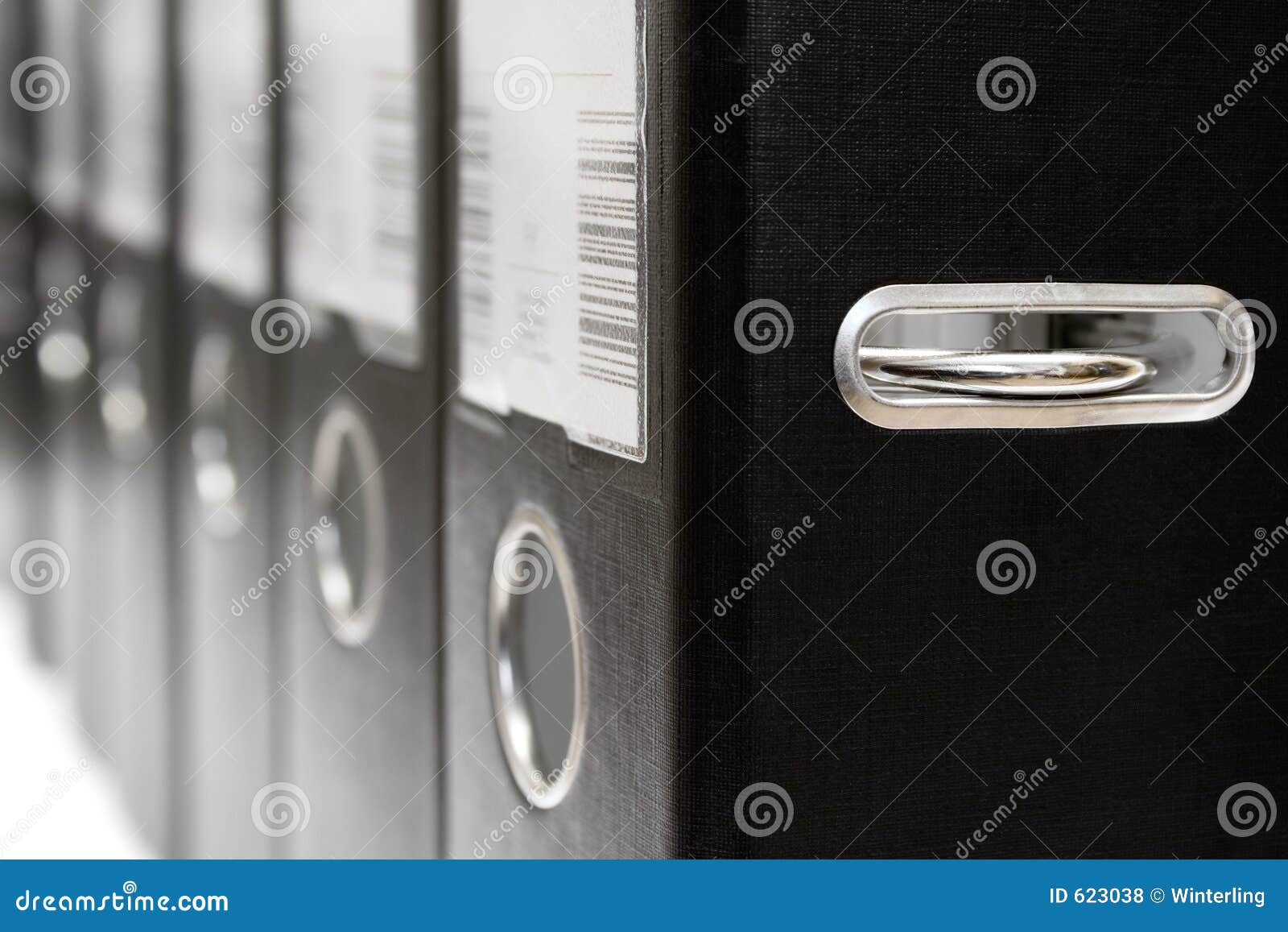 Row of Black Arch Lever Files Stock Photo - Image of order, folder: 623038