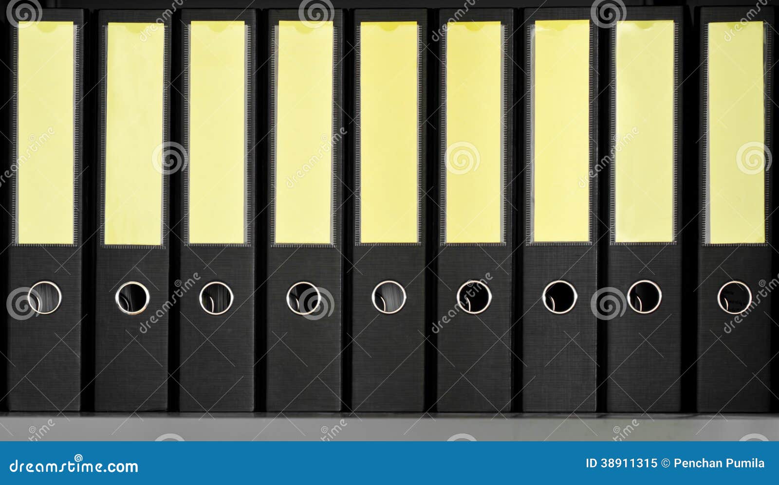 Row of Black Archive Folders Stock Image - Image of stationary ...