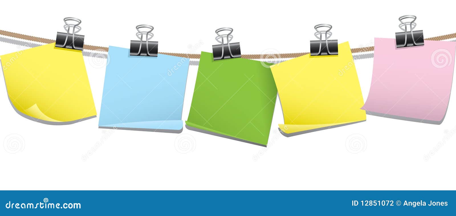 Row of blank memo notes stock vector. Illustration of blank - 12851072