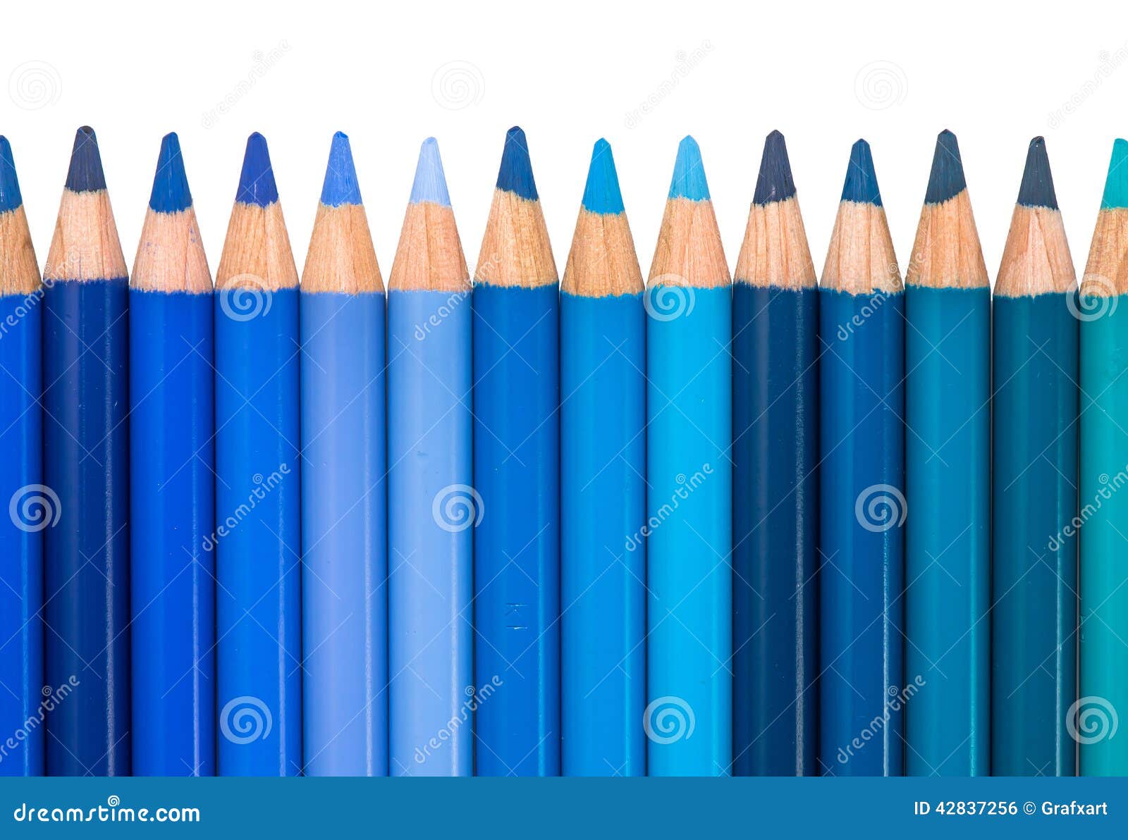 Row with Blue and Green Colored Crayons Stock Photo - Image of palette ...