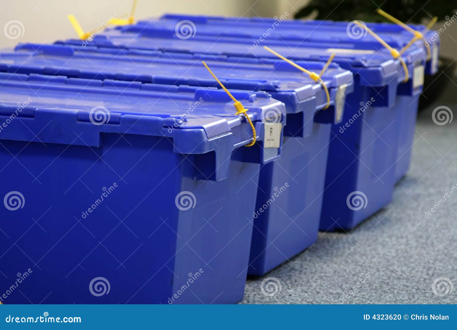 Row of Blue Storage Containers Stock Photo - Image of crate, secure ...