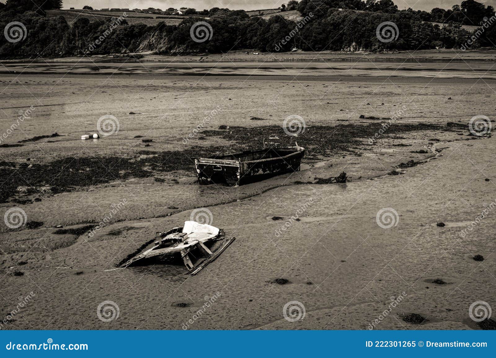 Row Boat Left To Rot River Taw Devon Stock Image - Image of asphalt ...