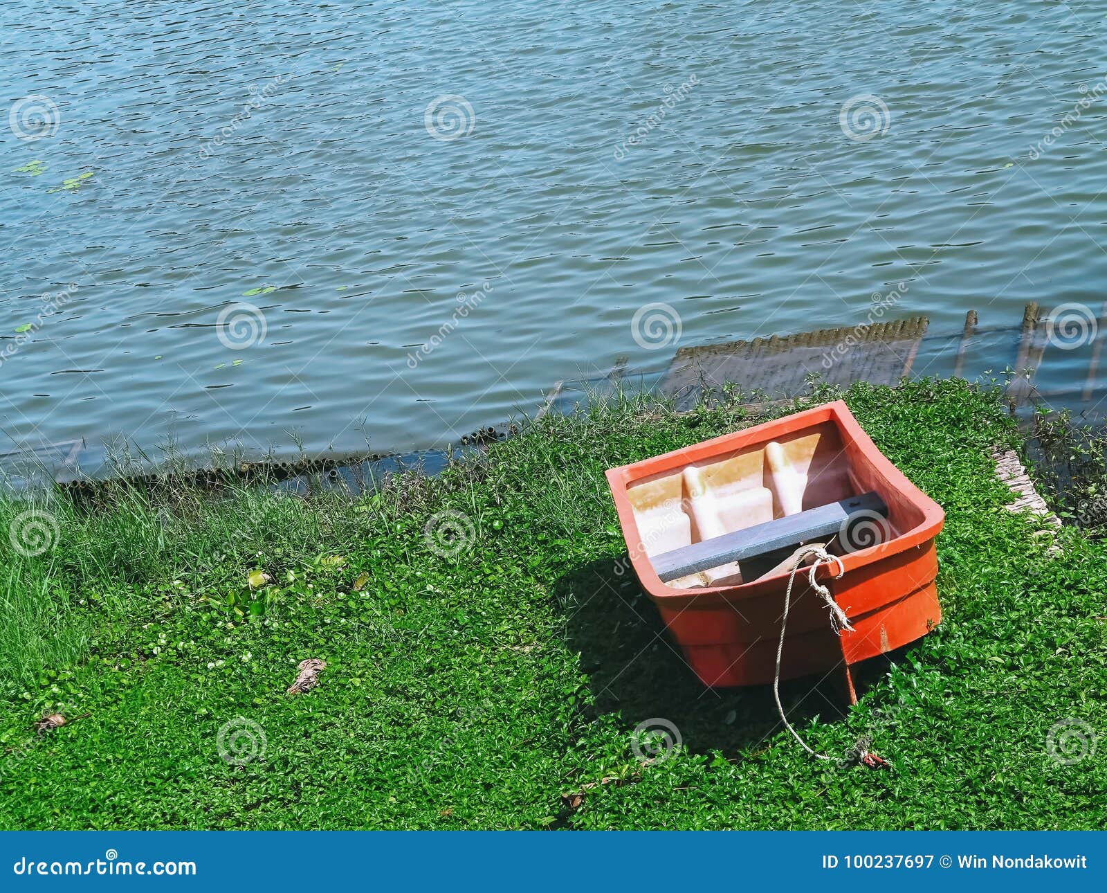 Row boat at the pond stock image. Image of rowboat, fishing - 100237697