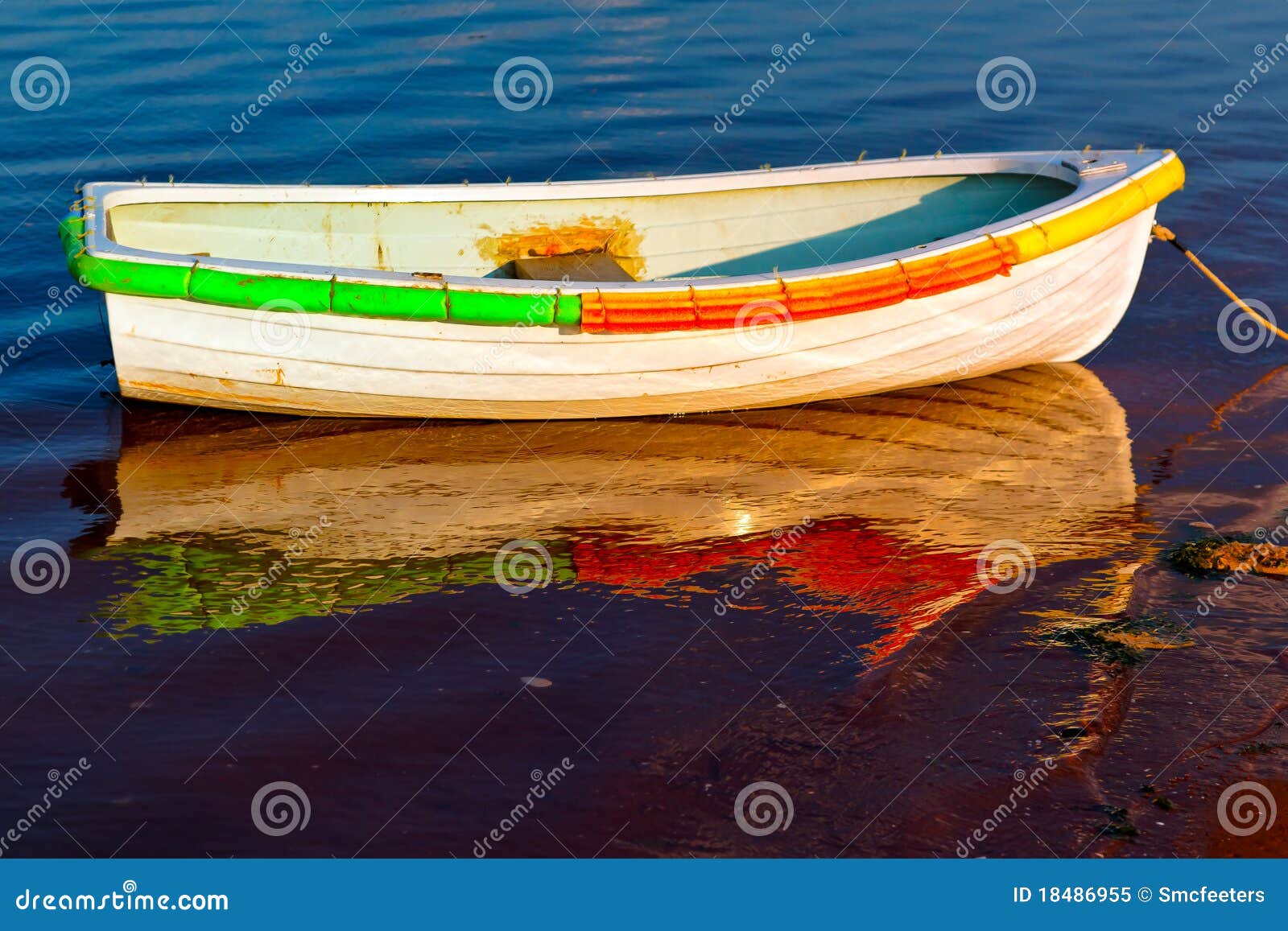 Row boat reflection stock image. Image of reflection - 18486955