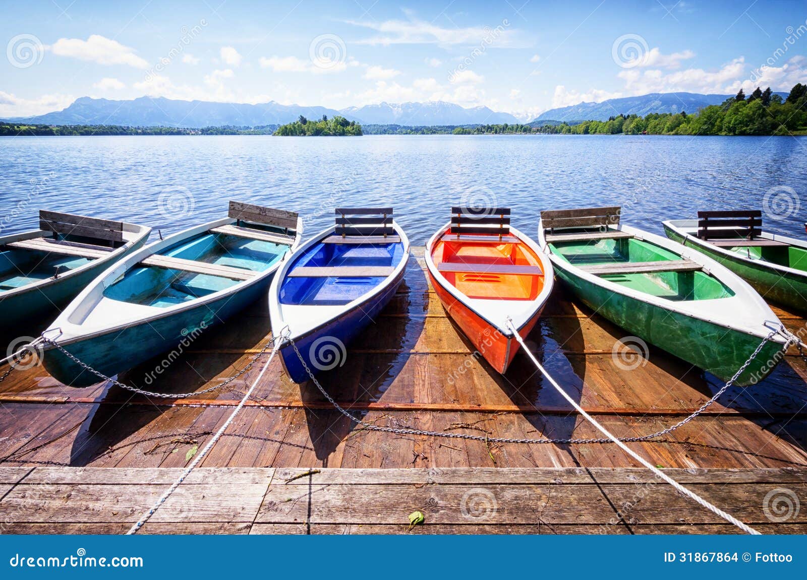 Row boats stock photo. Image of range, color, lake, group - 31867864