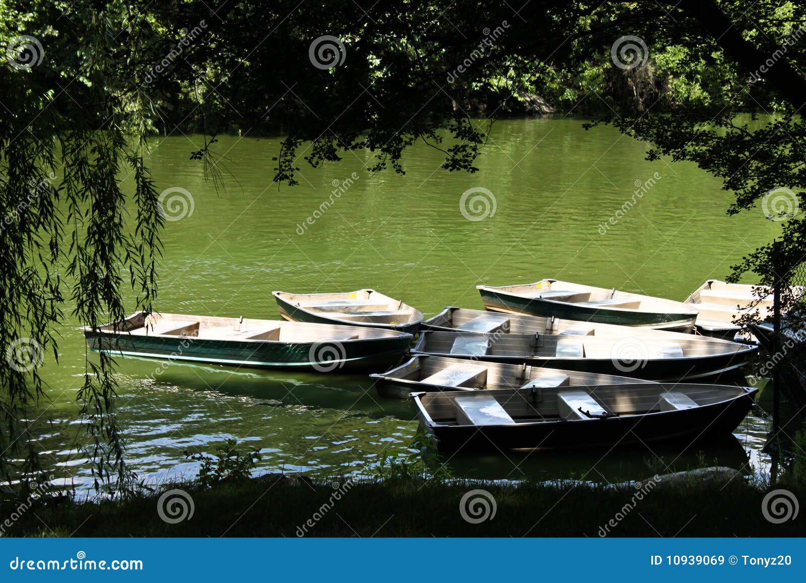 Row boats in the park stock image. Image of boat, harbor - 10939069