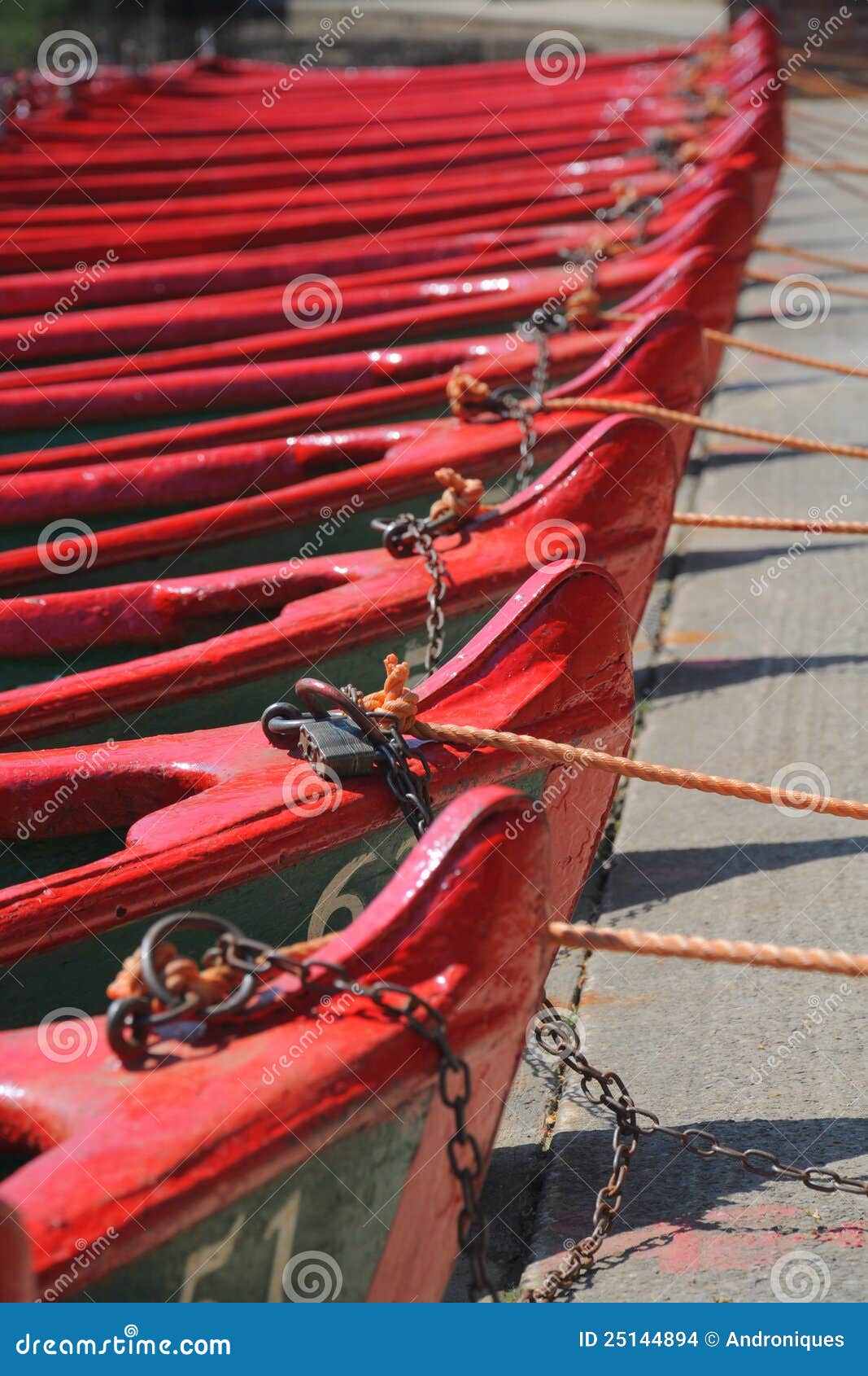 Row of Boats with Ropes and Locks Stock Photo - Image of bank, locks ...