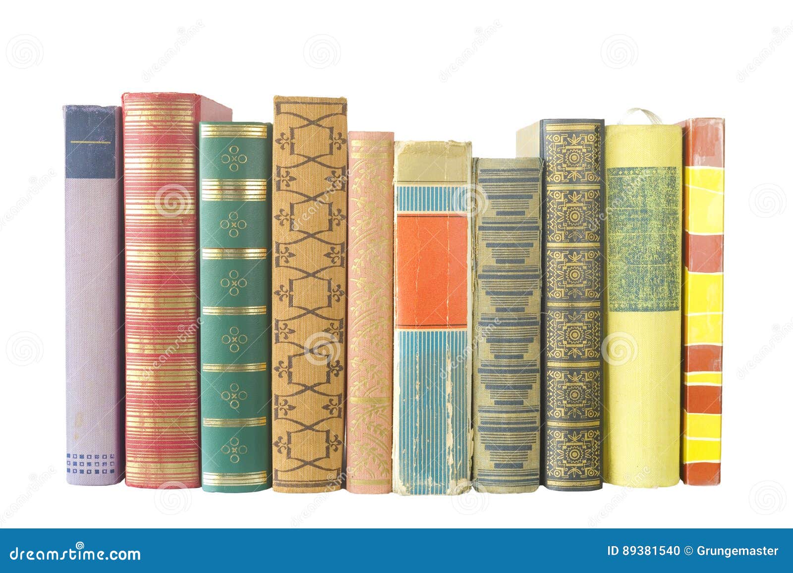 Row of books isolated stock photo. Image of knowledge - 89381540