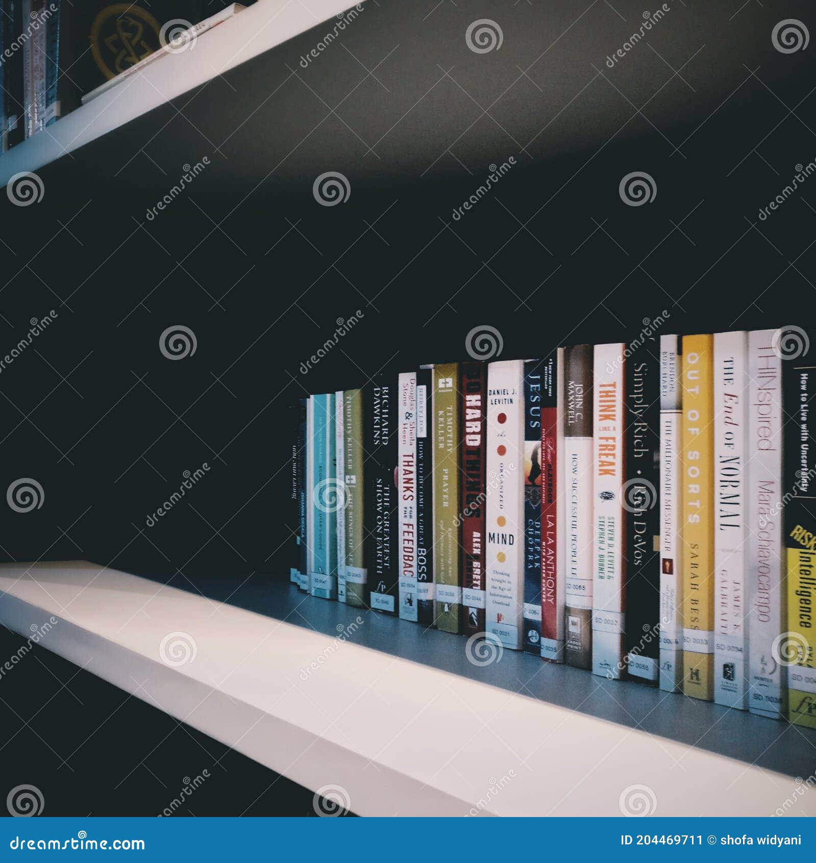 Row of books in library editorial photo. Image of books - 204469711