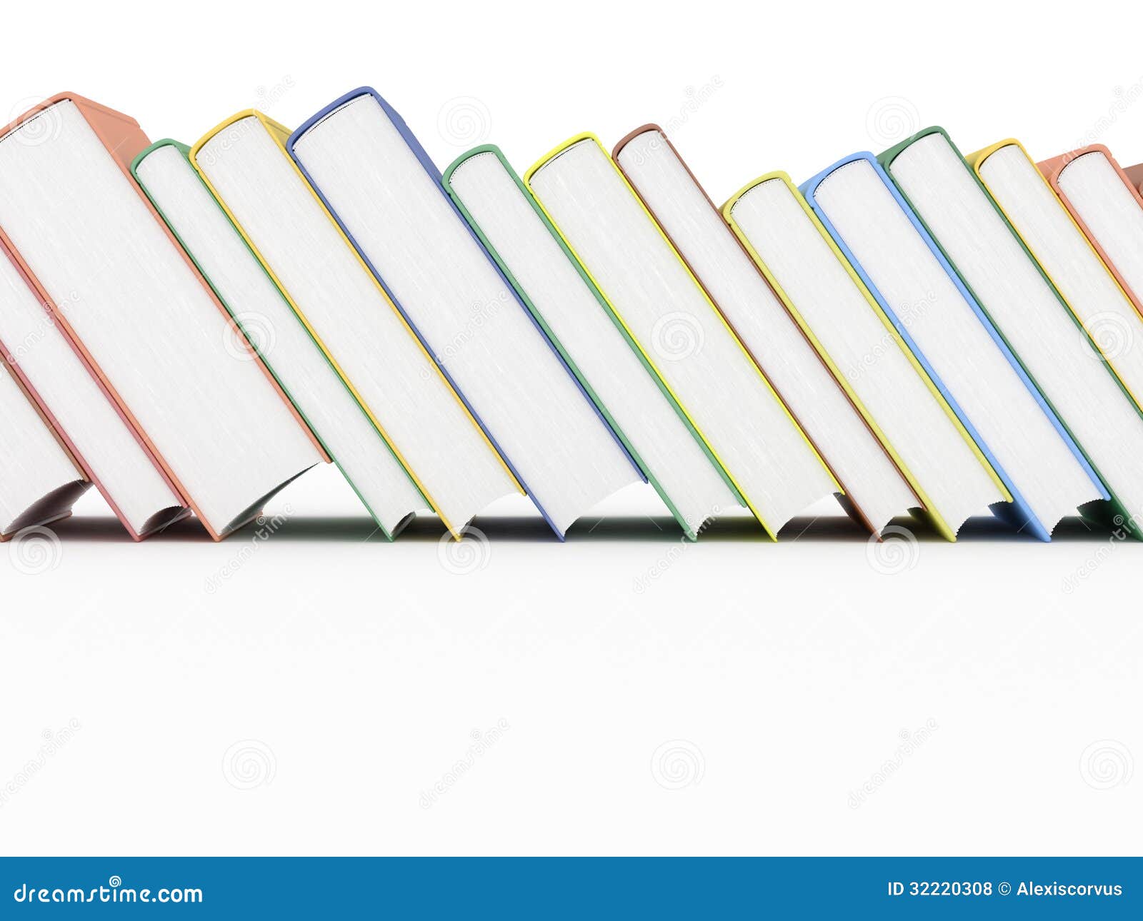 Row of books on white stock illustration. Illustration of literary ...