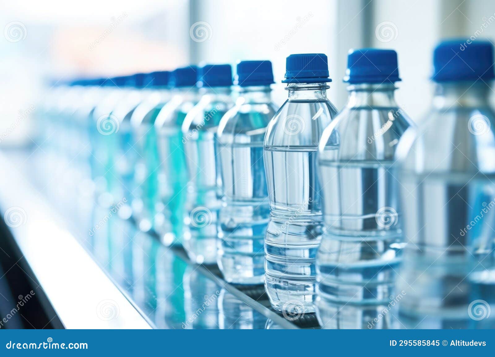 Row of Bottled Waters in a Supermarket for Hydration Stock Image ...