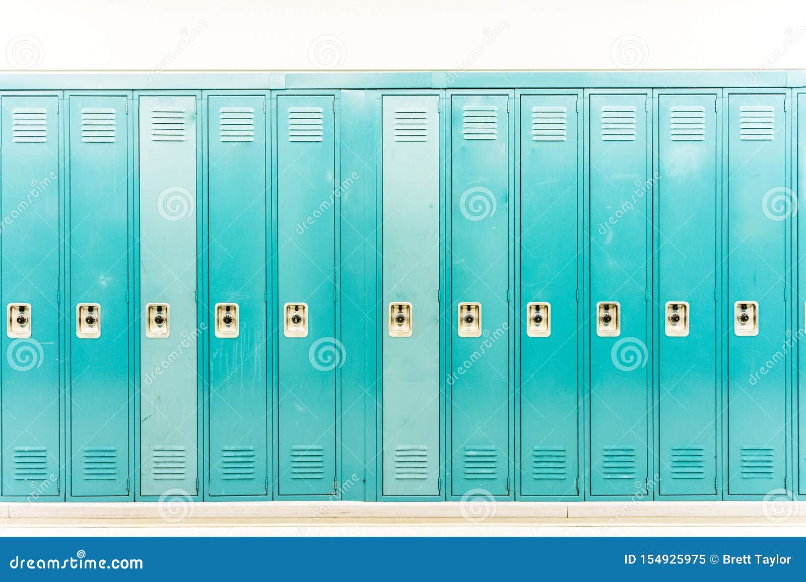 Row of Bright Colored School Lockers Stock Image - Image of personal ...
