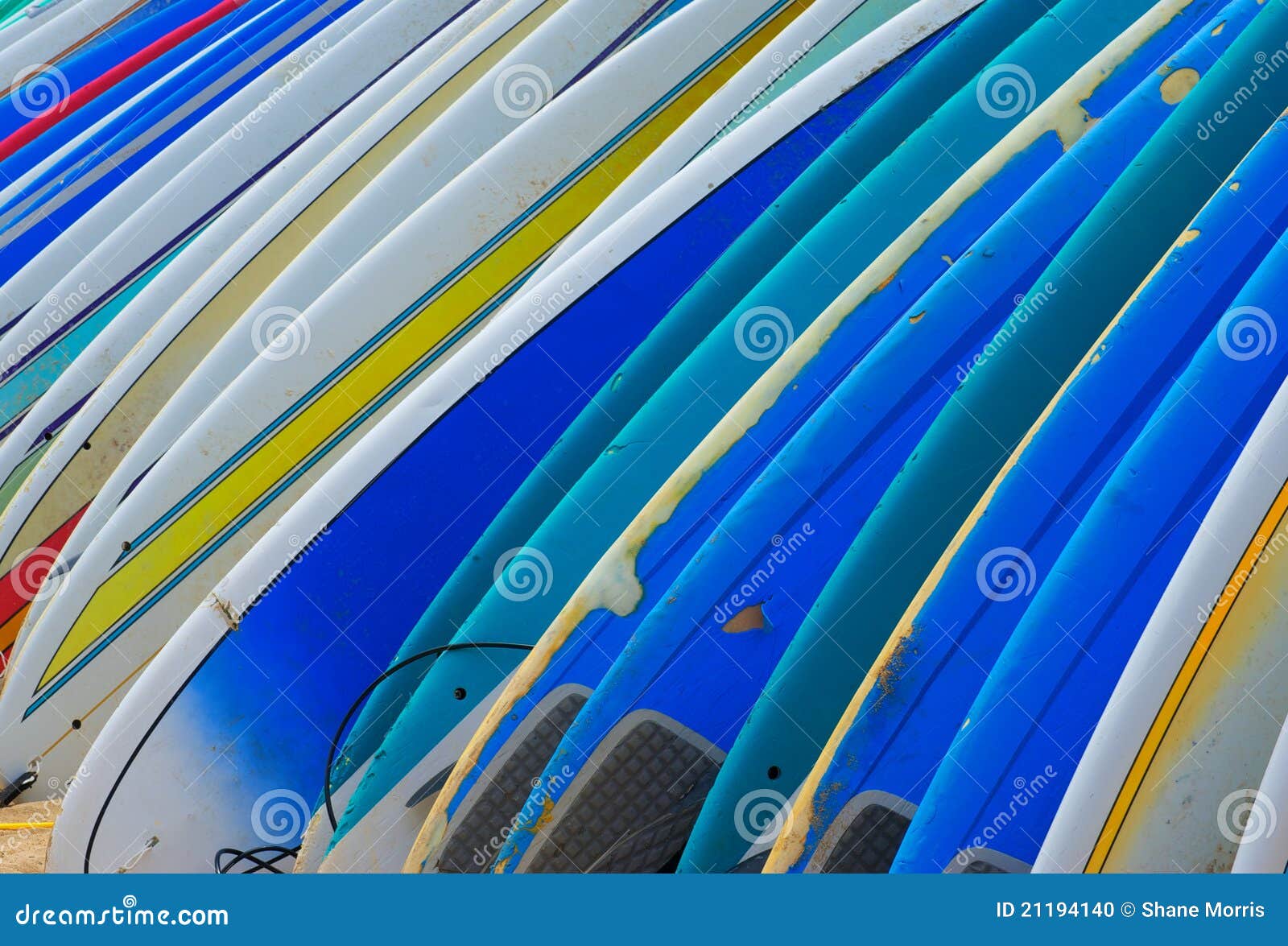 Row of Brightly Colored Surf Boards Stock Photo - Image of board, surf ...