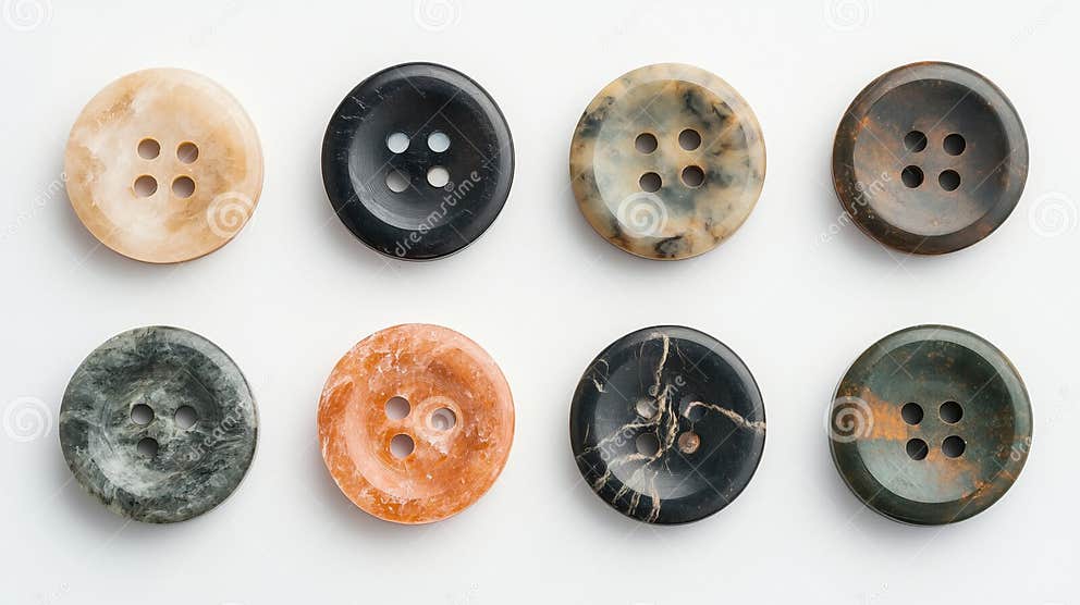 A Row of Buttons with Different Colors and Textures Stock Illustration ...