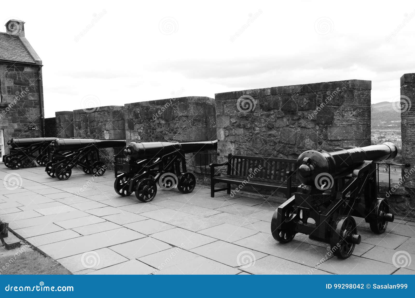 Row of Cannons stock photo. Image of fortified, perimeter - 99298042