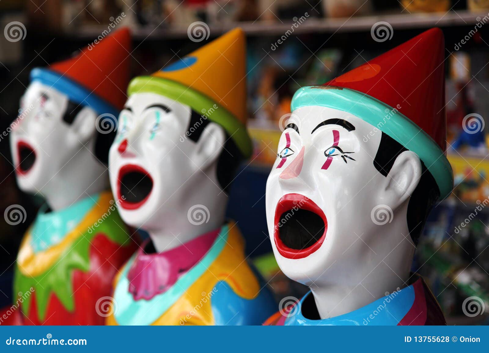 Row of carnival clowns stock photo. Image of happy, exhibition - 13755628