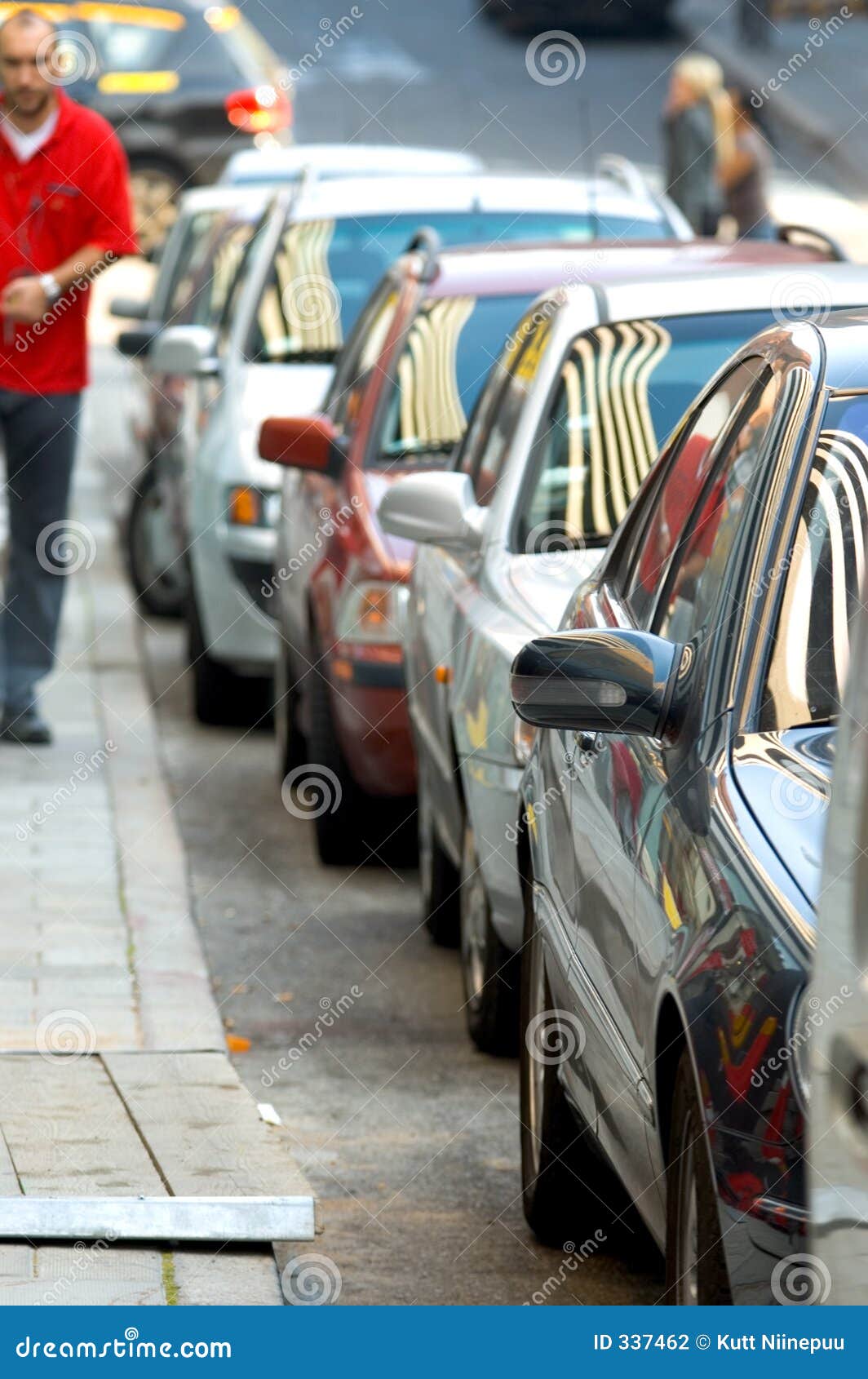 Row of cars stock photo. Image of street, reflections, sides - 337462