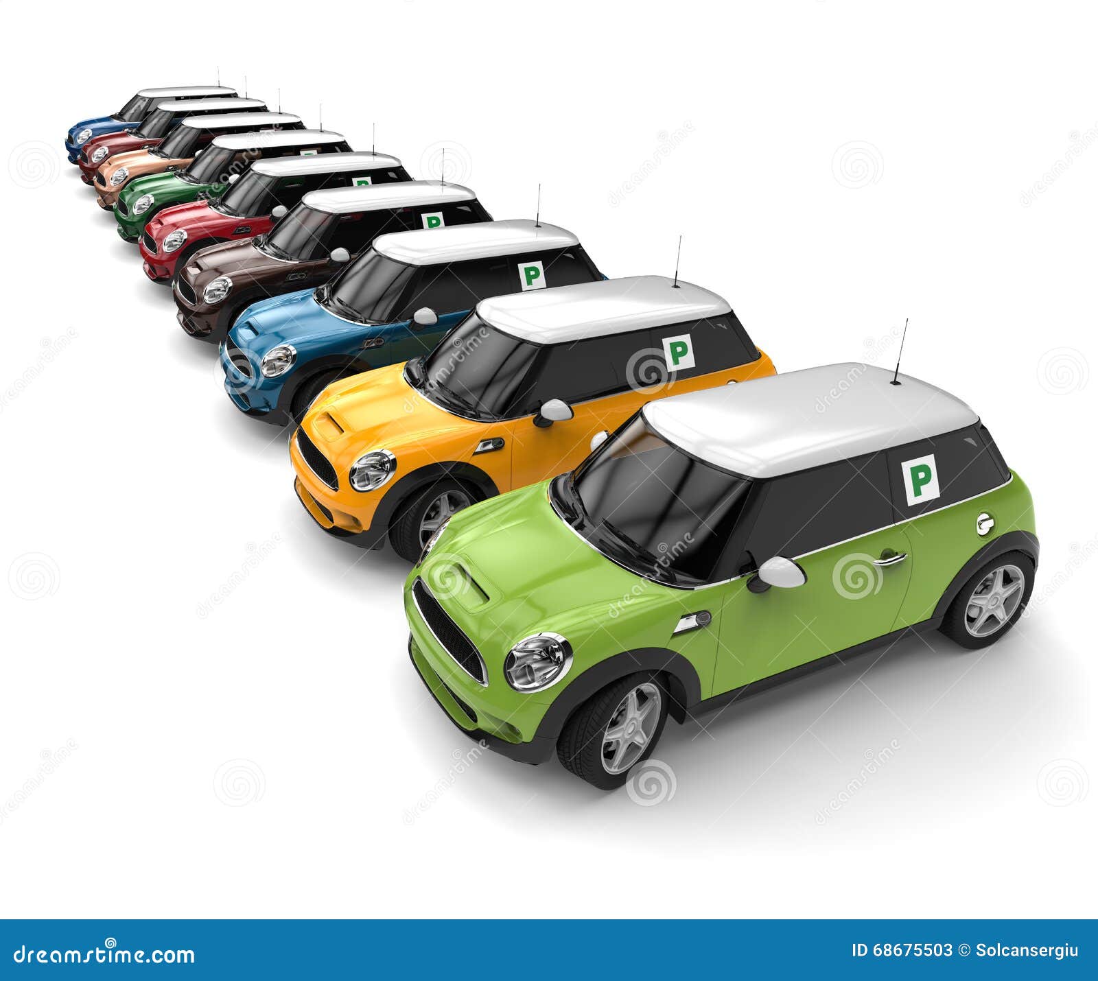 A row of cars concept stock illustration. Illustration of bonnet - 68675503