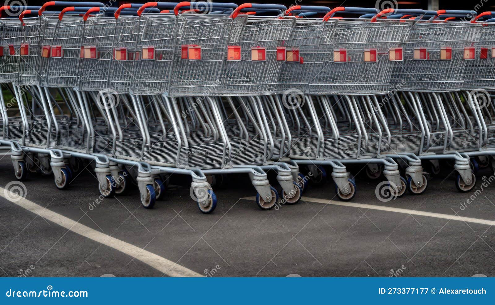 Row of Carts Standing Inside the Store before Opening Stock ...