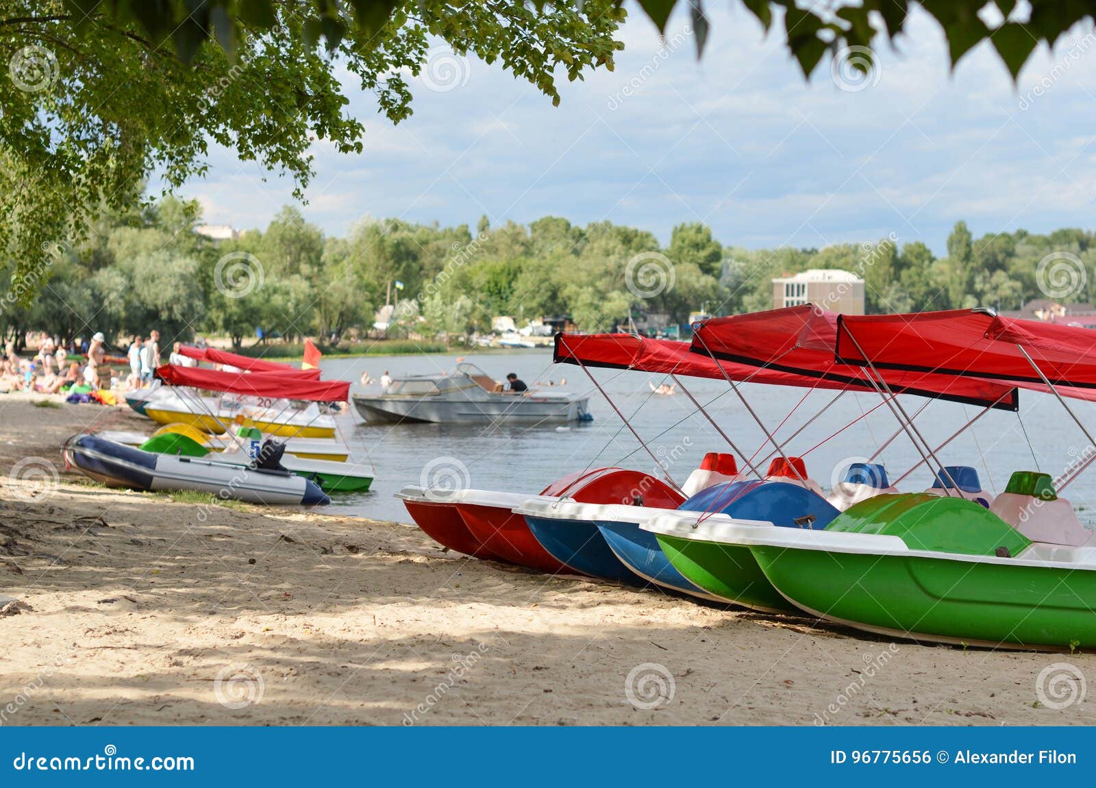 Row catamarans on river stock photo. Image of green, europe - 96775656