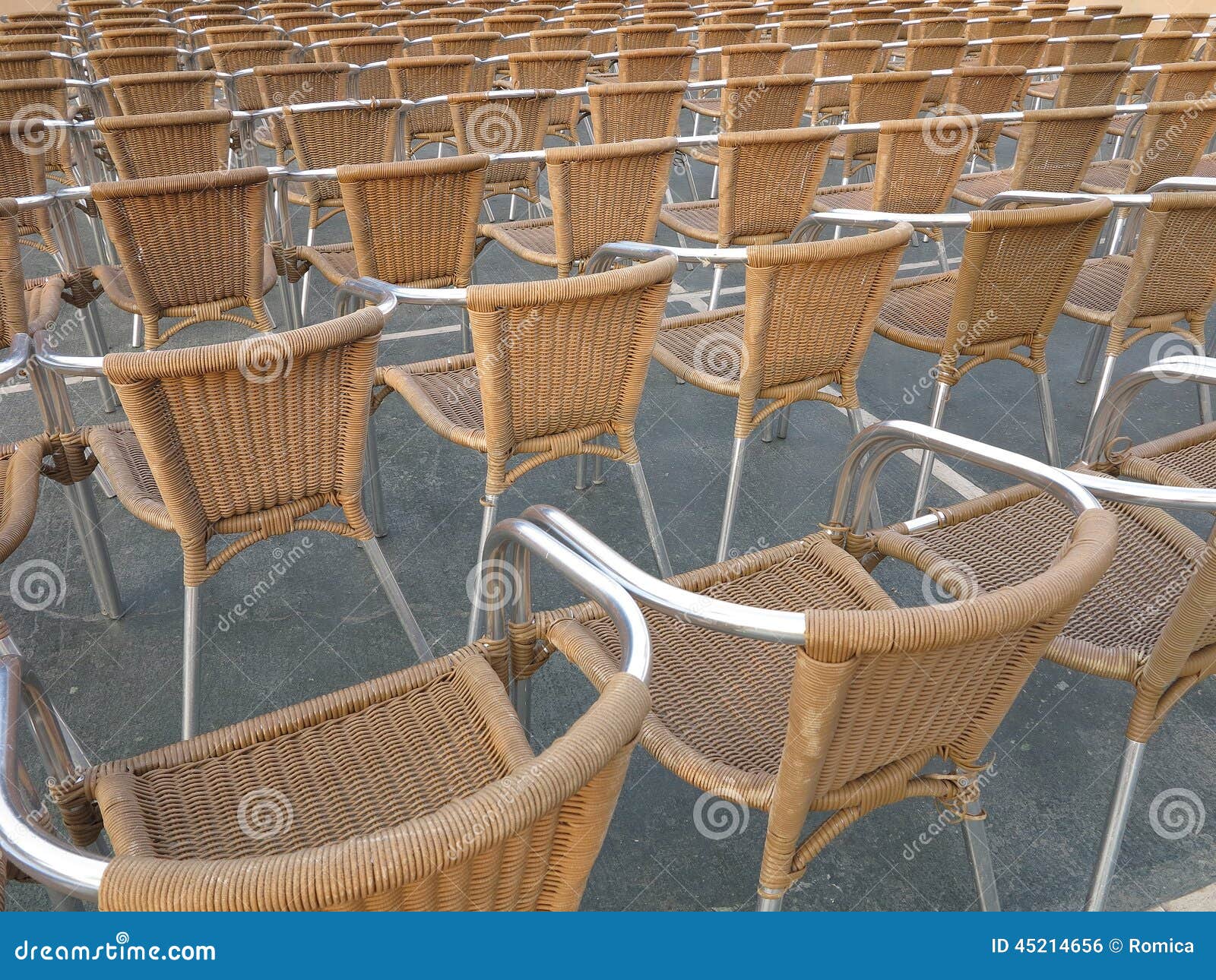 Row of Chair Seats in Open Air Theater Stock Photo - Image of chairs ...