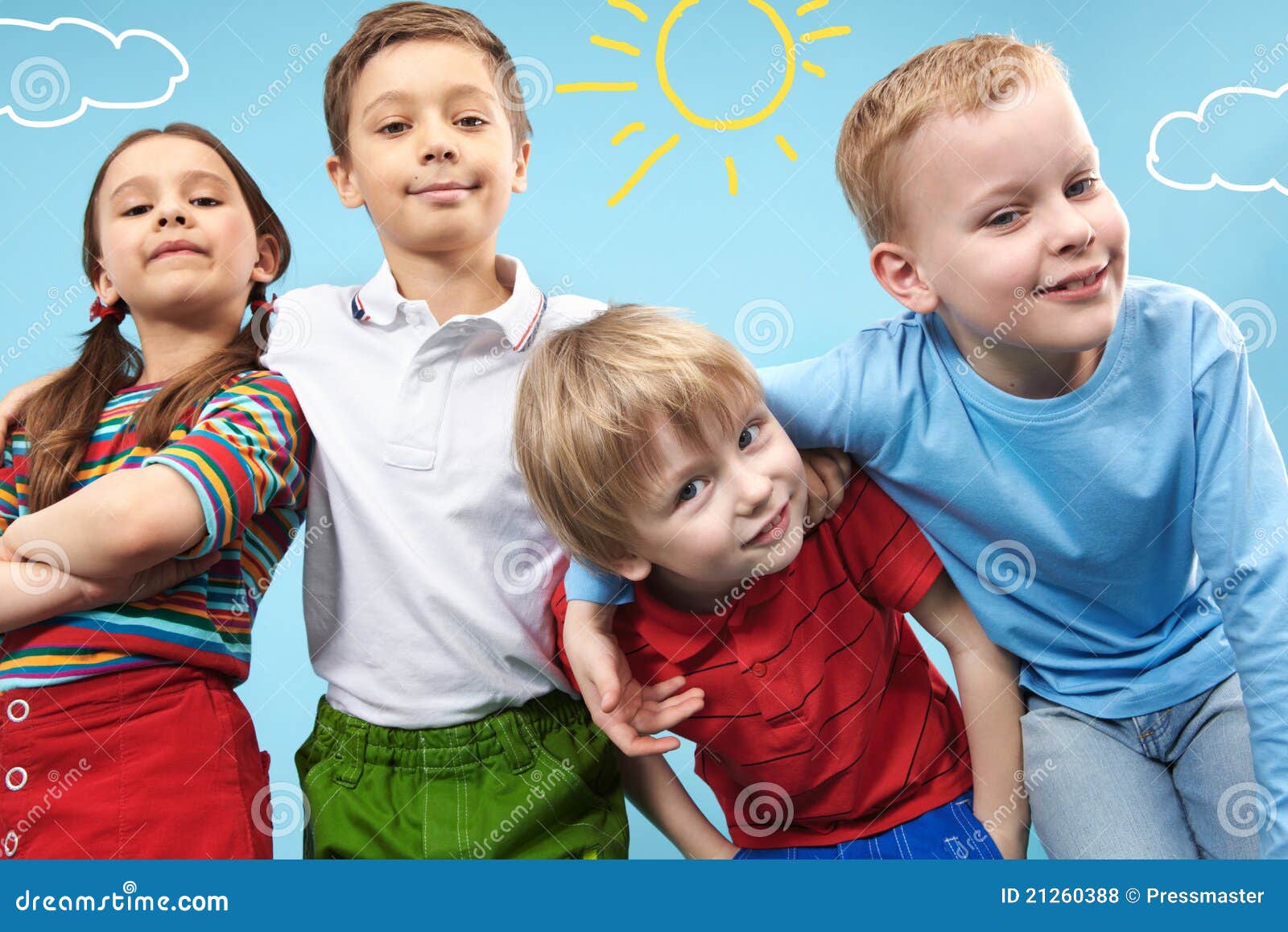 Row of children stock photo. Image of creative, offspring - 21260388