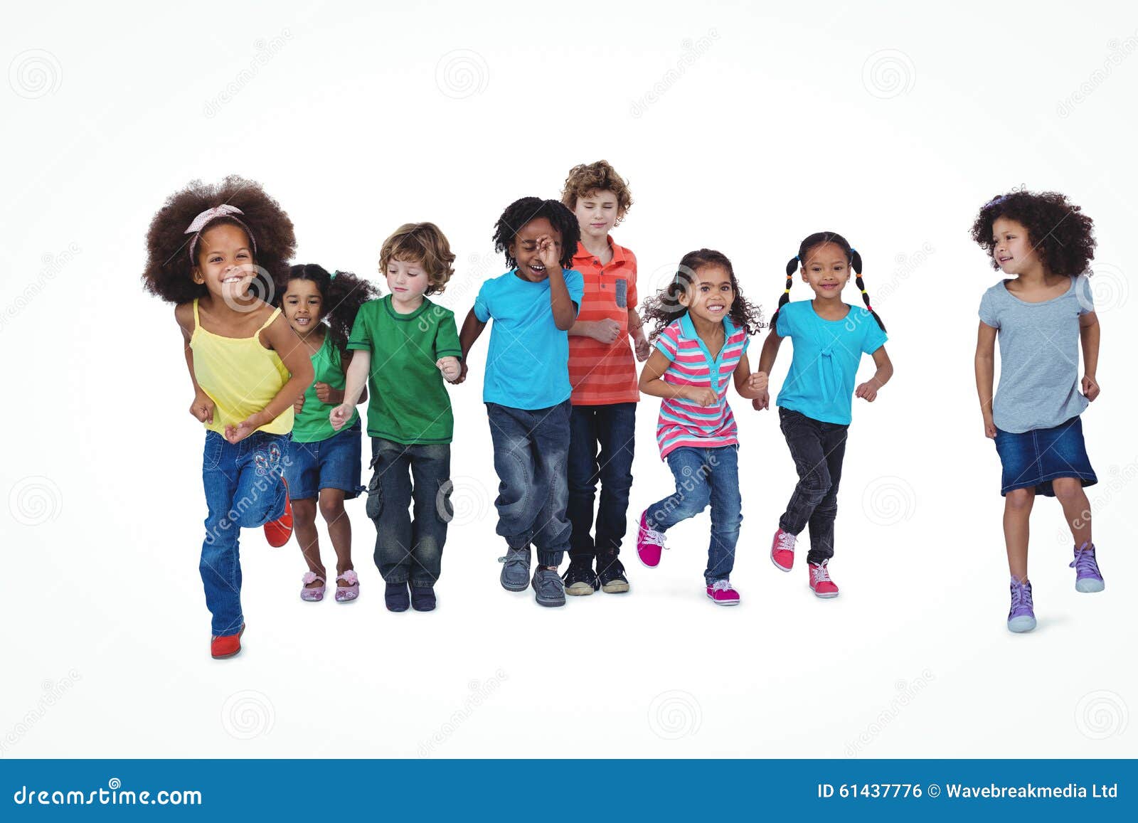 A Row of Children Standing Together Stock Photo - Image of line ...