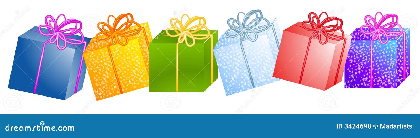 Row of Christmas Gifts Clipart Stock Illustration - Illustration of ...